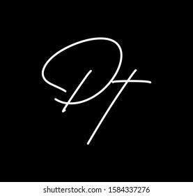 Coule Cursive Letters Initial Dt Signature Stock Vector Royalty Free Shutterstock