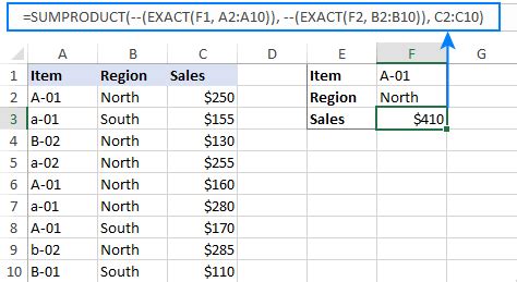 Case Sensitive SUMIF And SUMIFS In Excel And Google Sheets
