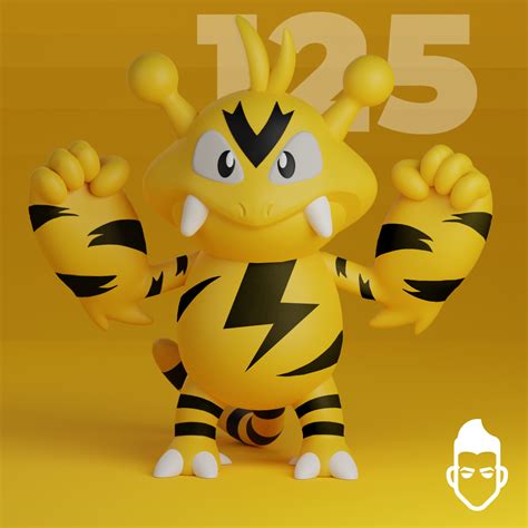 Archivo Stl Electabuzz Pokemon 🐉 ・plan Imprimible En 3d Para Descargar