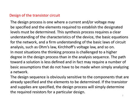 SOLUTION Electronics Design Of The Transistor Circuit Studypool