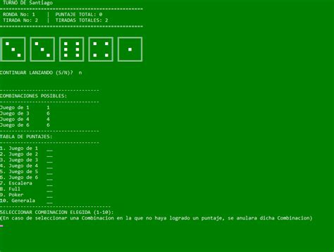 Github Santiagomonzalvoyahtzee Generala Yahtzee A Program Developed In C Applying