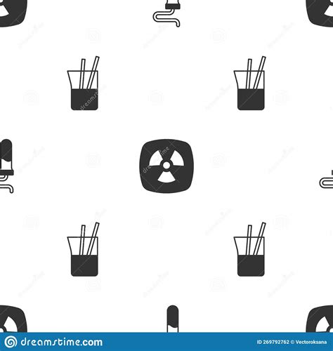Set Test Tube Radioactive And Laboratory Glassware On Seamless Pattern Vector Stock Vector