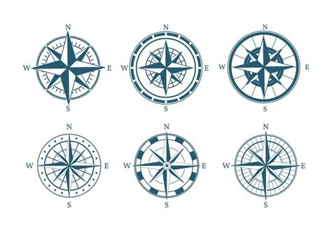Compass Icon Set Vector 223678 Vector Art At Vecteezy