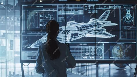 Premium Photo Aerospace Schematics And Aerodynamic Calculations In A Research Facility An