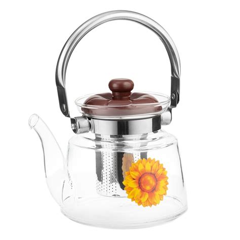 Чайник заварочный стекло нержавеющая сталь 0 8 л с ситечком Lara Lr06 11 прозрачный в