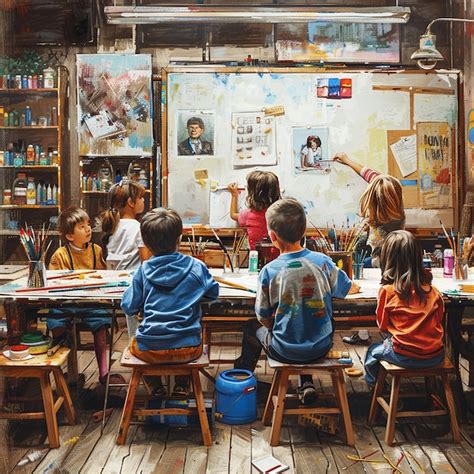 Creative Classroom Art Project Premium Ai Generated Image