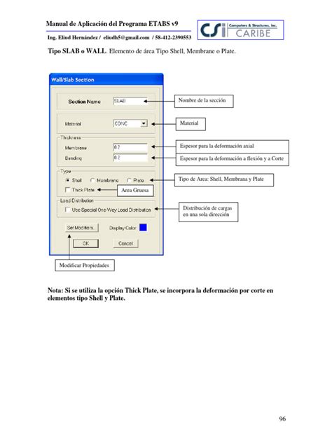 Losas Elementos De Area Shell Membrana Y Plate En Etabs Descargar