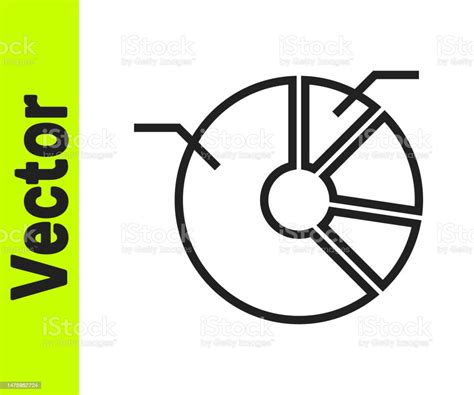 흰색 배경에 격리 된 검은 줄 파이 차트 인포 그래픽 아이콘 다이어그램 차트 기호입니다 벡터 0명에 대한 스톡 벡터 아트 및 기타 이미지 Istock