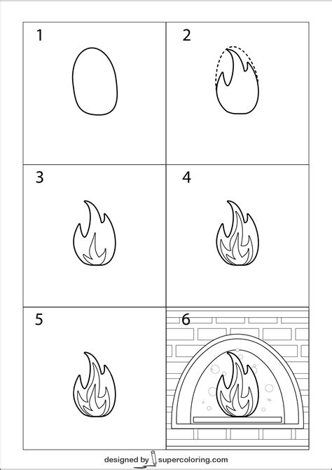 How To Draw Fire Step By Step Easy