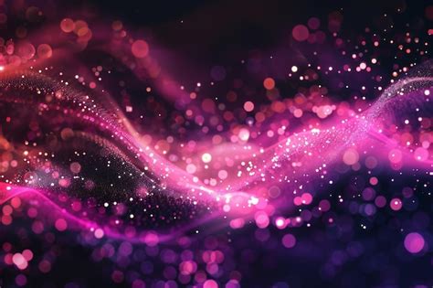 Premium Photo Vibrant Abstract Flowing Light Waves Dynamic Pink Background With Glowing Bokeh