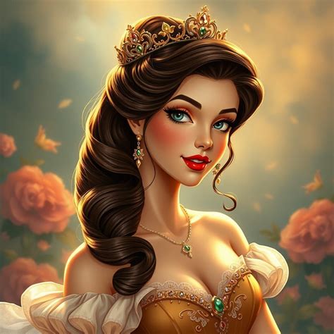 Elegant Disney Princess Pin Up Portrait In Hyperre Ai Art