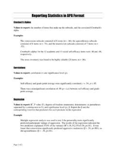 Reporting Statistics In APA Format University Of Connecticut Reporting Statistics In Apa