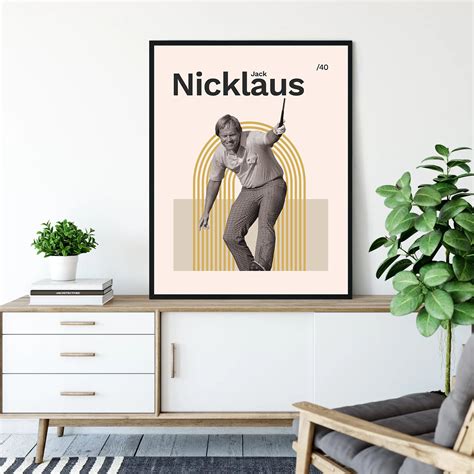 Jack Nicklaus Mid Century Golf Poster Golf Print Birthday T