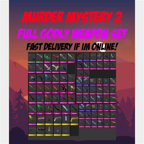 Weapon MM2 Full Godly Set Game Items Gameflip