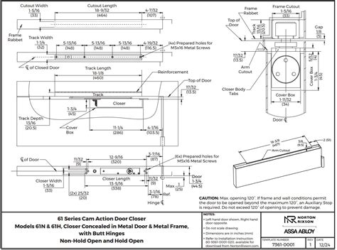 Norton Rixson 61 Overhead Concealed Closer Installation Guide