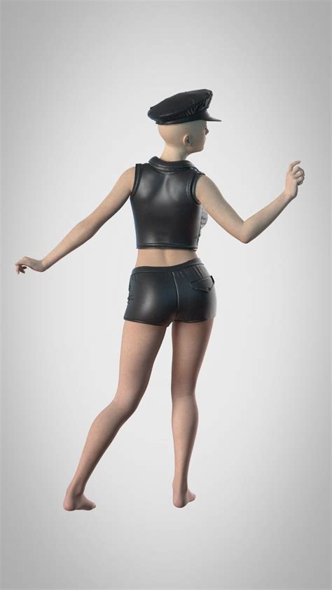 Women S Outfit From Sex Shop Shorts Vest And Cap 3d Model Cgtrader