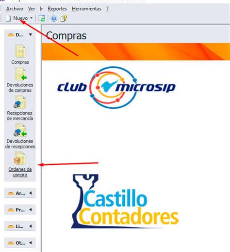 Manual Microsip Compras Como Crear Orden De Compra Castillo Contadores