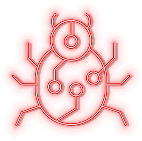 Retro Style Red Neon Vector Icon Virus Bug Red Neon Icon 22607289 Vector Art At Vecteezy