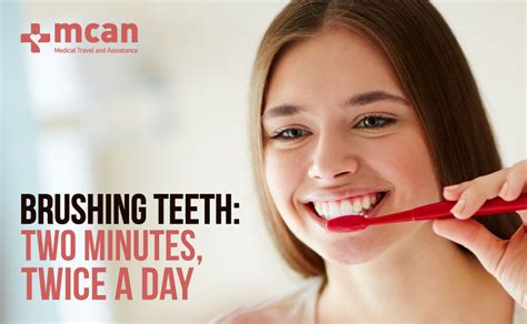 brushing teeth two minutes twice a day