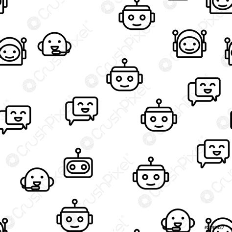 Chatbot Robot Vector Seamless Pattern Stock Vector 3598427 Crushpixel