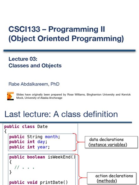lecture 03 pdf constructor object oriented programming programming