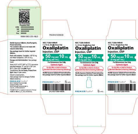 Dailymed Oxaliplatin Injection Solution
