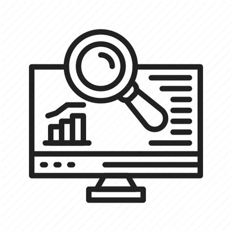 Seo Monitoring Supervision Analytics Report Graph Magnifier Perfomance Icon Download On