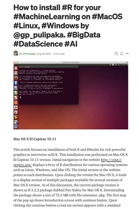 Rstats Machinelearning Macos Linux Windows Bigdata Analytics