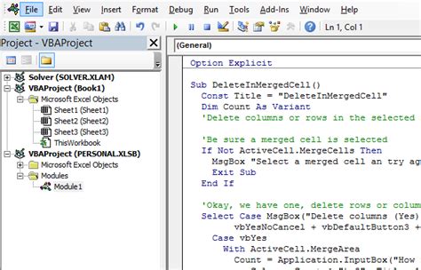 How To Delete A Single Column From A Group Of Merged Cells Without Microsoft Community