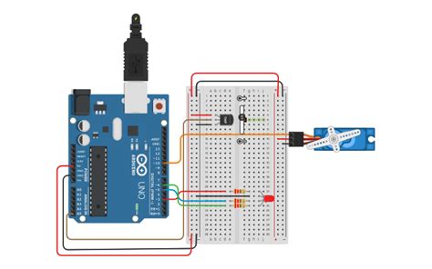 Circuit Design 기말고사프로젝트실습1 Rgb Led와 서보모터를 활용한 아날로그 온도계 제작 Tinkercad