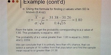 Example Contd Using The Formula For Finding Z StudyX