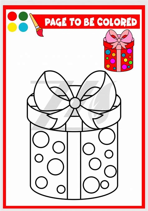 دانلود وکتور برگه رنگ آمیزی جعبه هدیه دانلود رایگان فایل لایه باز