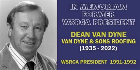 Roofing Obituary Former Wsrca President Dean Van Dyne Roofing Contractor
