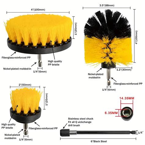Drill Brush Attachment Set Power Scrubber Wash Cleaning Temu