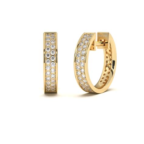 2 Row Diamond Huggies Earrings Glacier® Jewelry