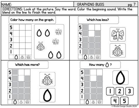 8 Spring Kindergarten Graphing Worksheets