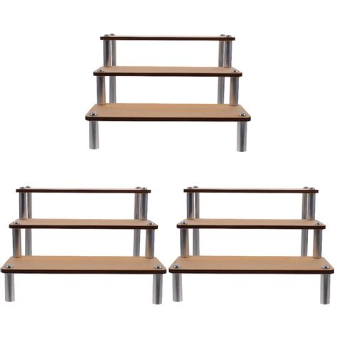 3 pack multi layer display rack display shelf models wooden display