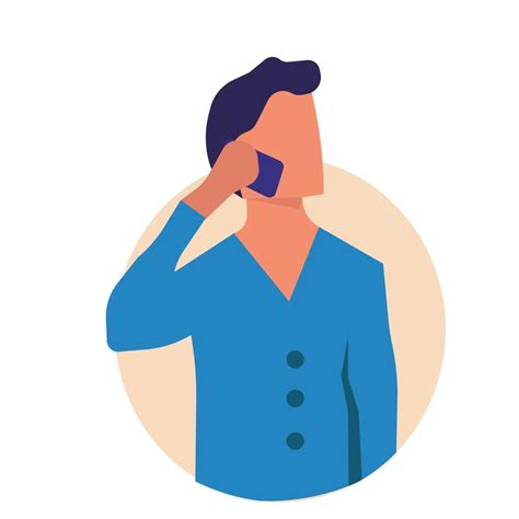 Man With Phone Vector Illustration Technology Icon Business Mobile And