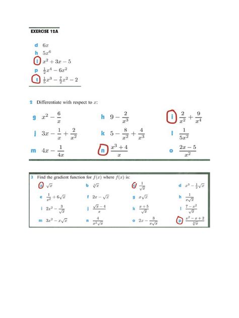 Practice Basic Differentiation Pdf