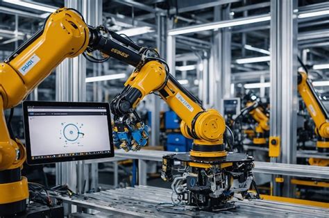 Smart Factory Robots Handling Delicate Assembly In Heavy Industry