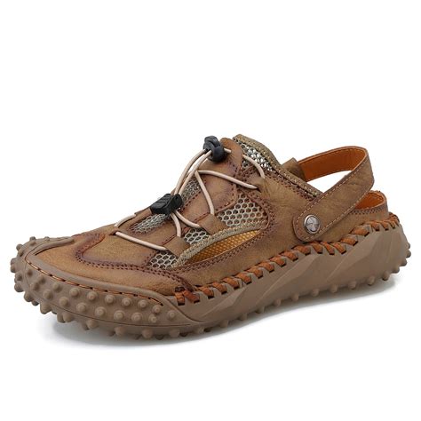 Hicooer Goohik Mens Closed Toe Sandals Sport Sandals Casual Leather