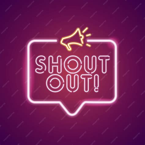 Shout Out Neon Light Announcement Poster Template Premium Vector