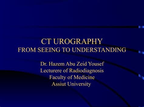 Ct Urography From Seeing To Understanding Ppt