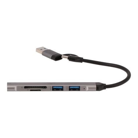 TECHPRO Port Hub 5 In 2 2xUSB 2 0 USB 3 0 Card Reader SDTF