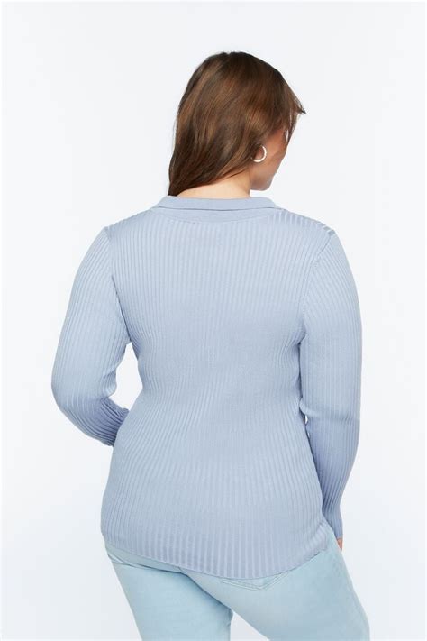 Plus Size Ribbed Sweater Knit Shirt Forever21us
