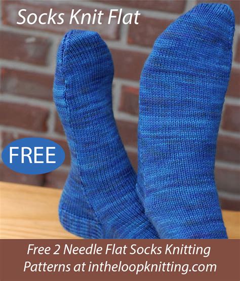 Free Two Needle Sock Knitting Patterns Viola Flat Knit Slipper Socks