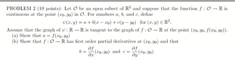 solved problem 2 10 points let be an open subset of r2