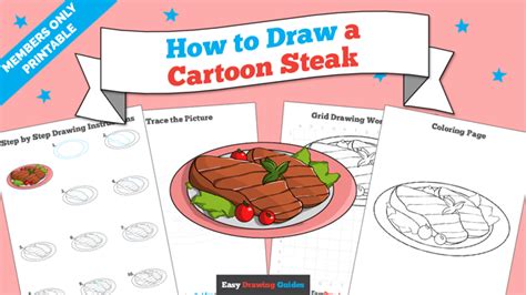 How To Draw A Cartoon Steak Really Easy Drawing Tutorial