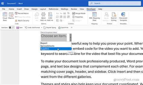 How To Create A Drop Down List In Microsoft Word