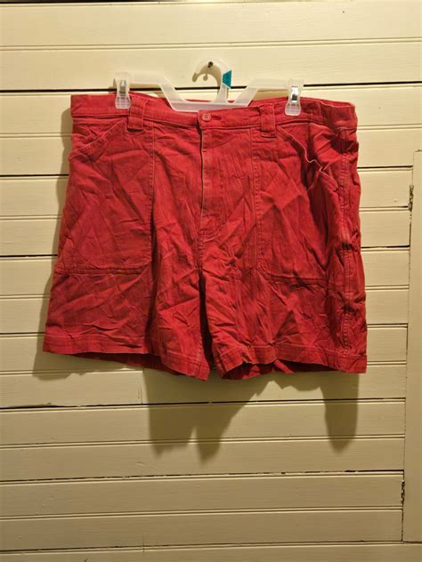 Cherokee Cherokee Shorts Womens Plus 18w Red Cotton Stretch Pockets